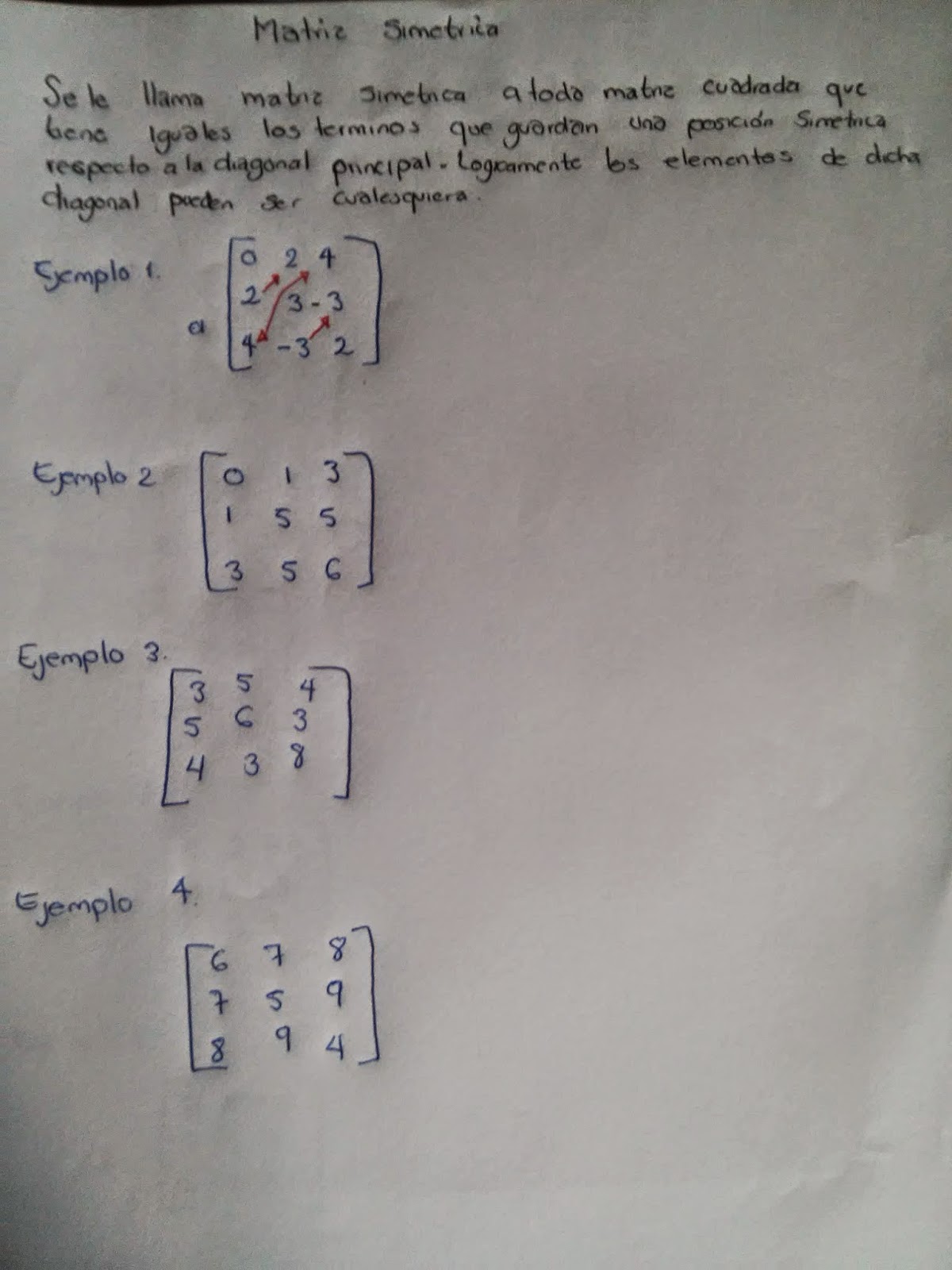 Algebra Lineal: MATRIZ SIMETRICA